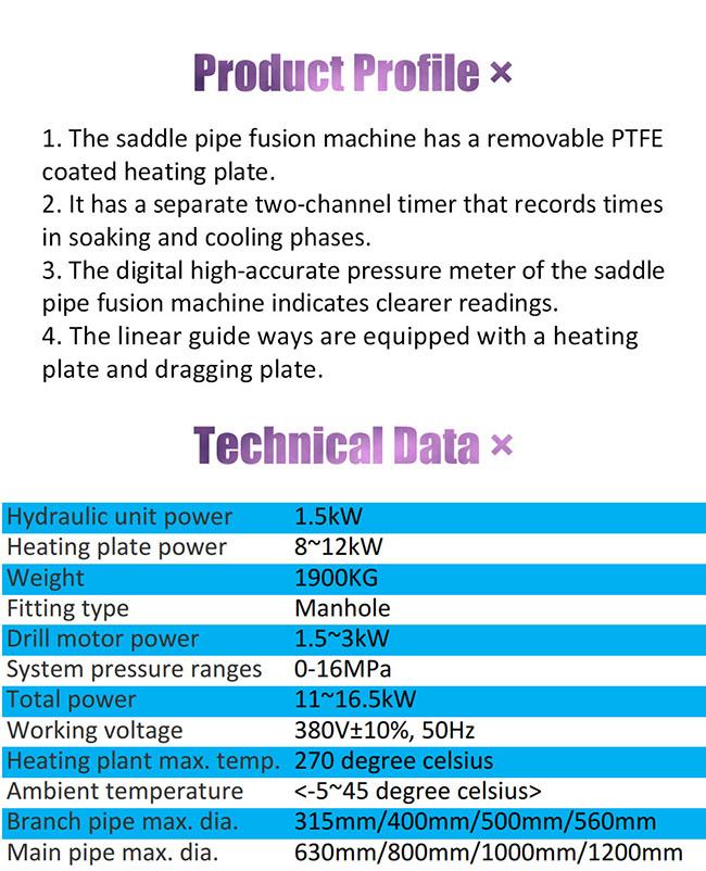 HDPE Saddle Fitting Fusion Machine